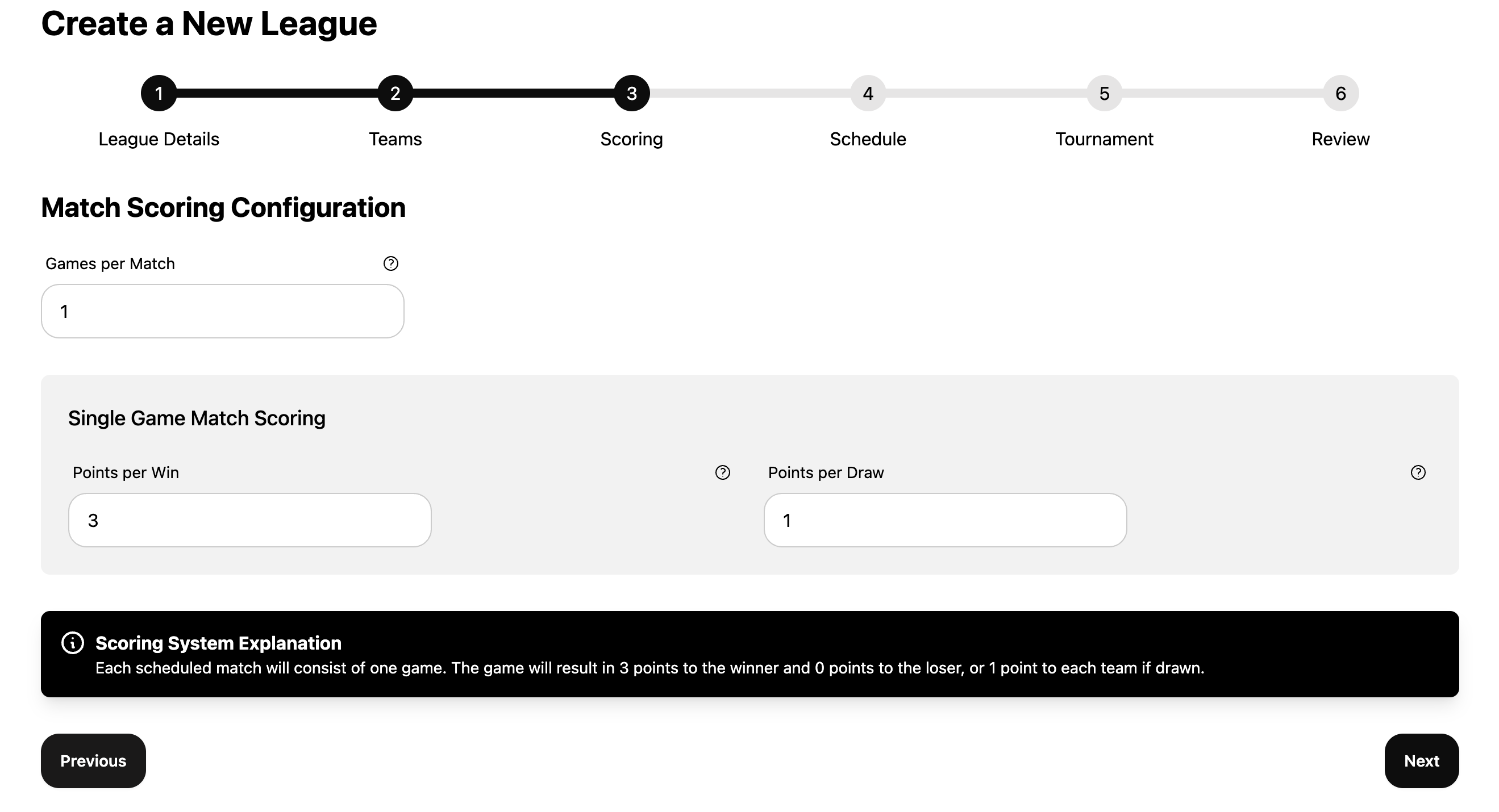 Simple League Creation